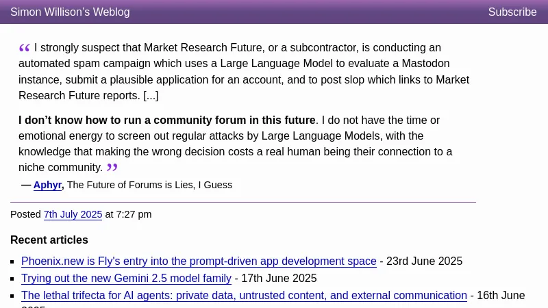 My personal rss reader.