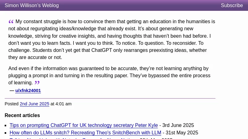 My personal rss reader.