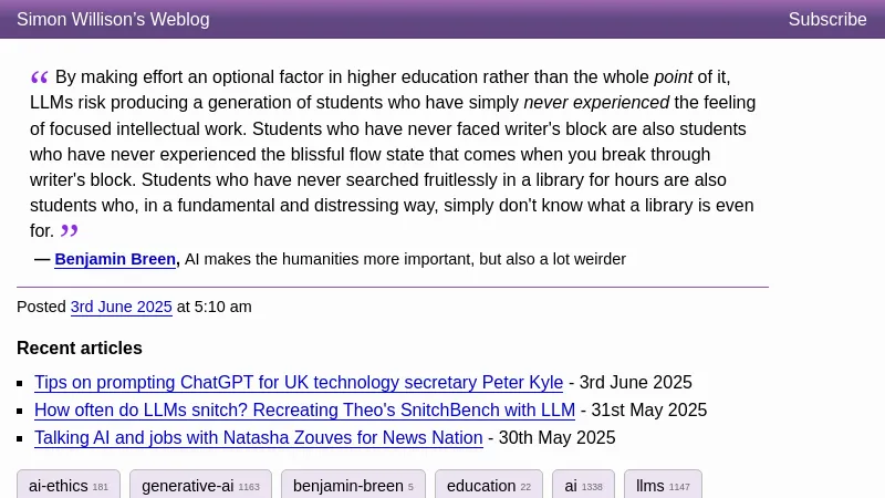 My personal rss reader.